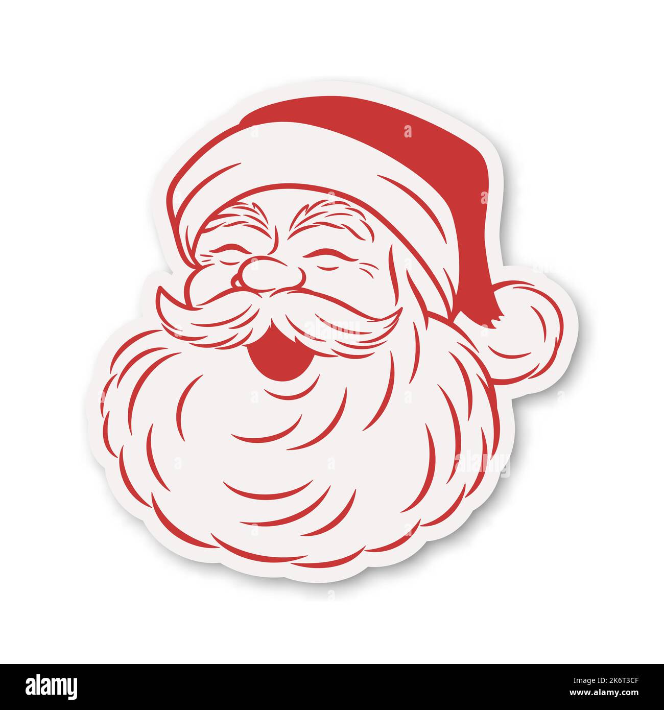 Vector Cute Funny Smiling Santa Claus Head Icon. Design Template for ...