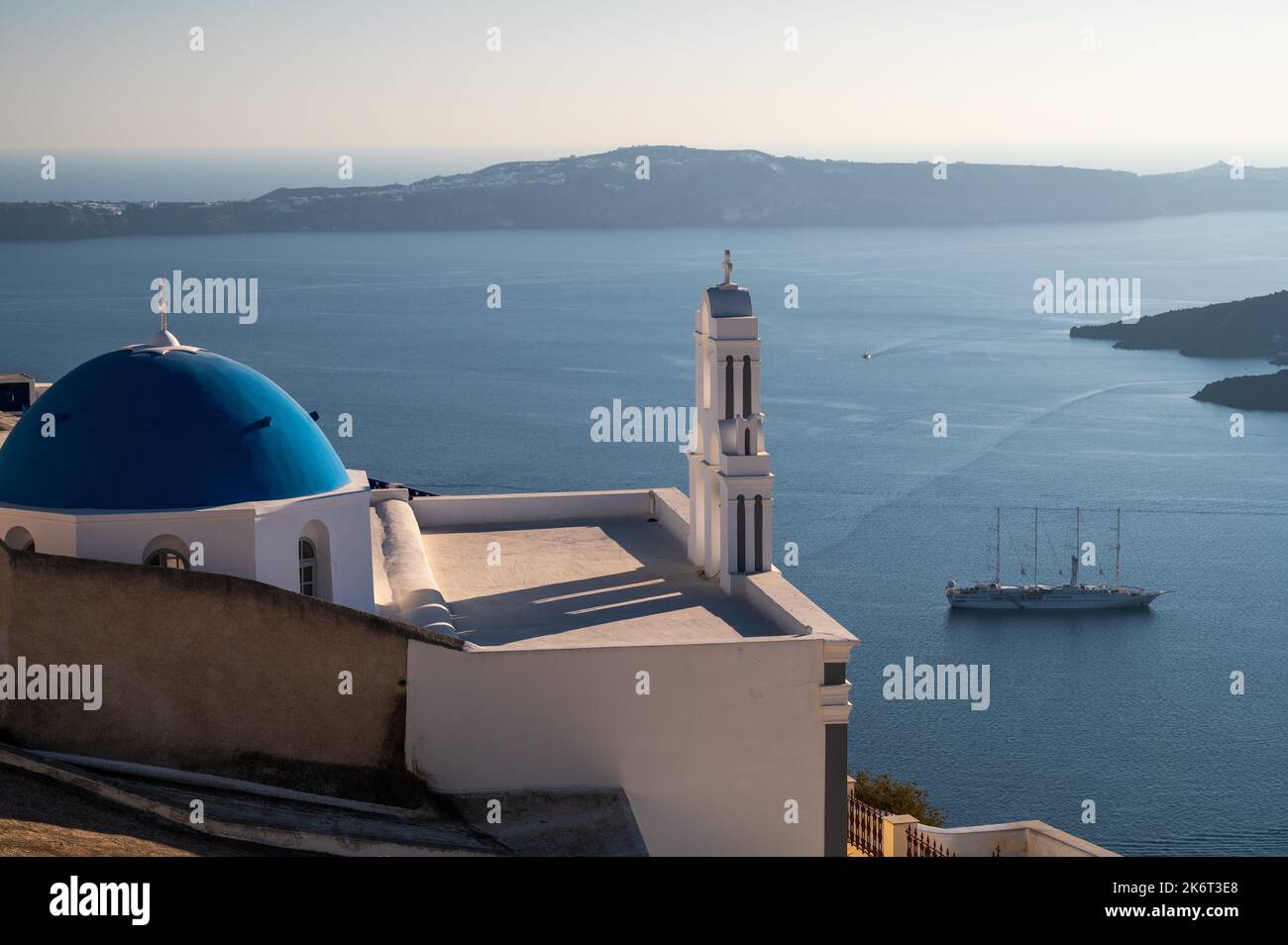 View of The Three Bells of Fira, officially known as The Catholic ...