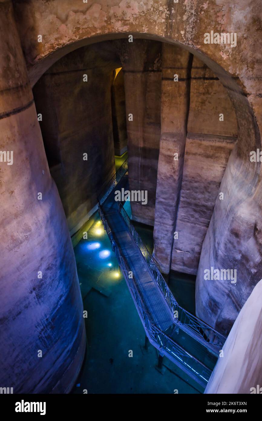 View of the interiors of Palombaro Lungo an imposing cistern dug into ...