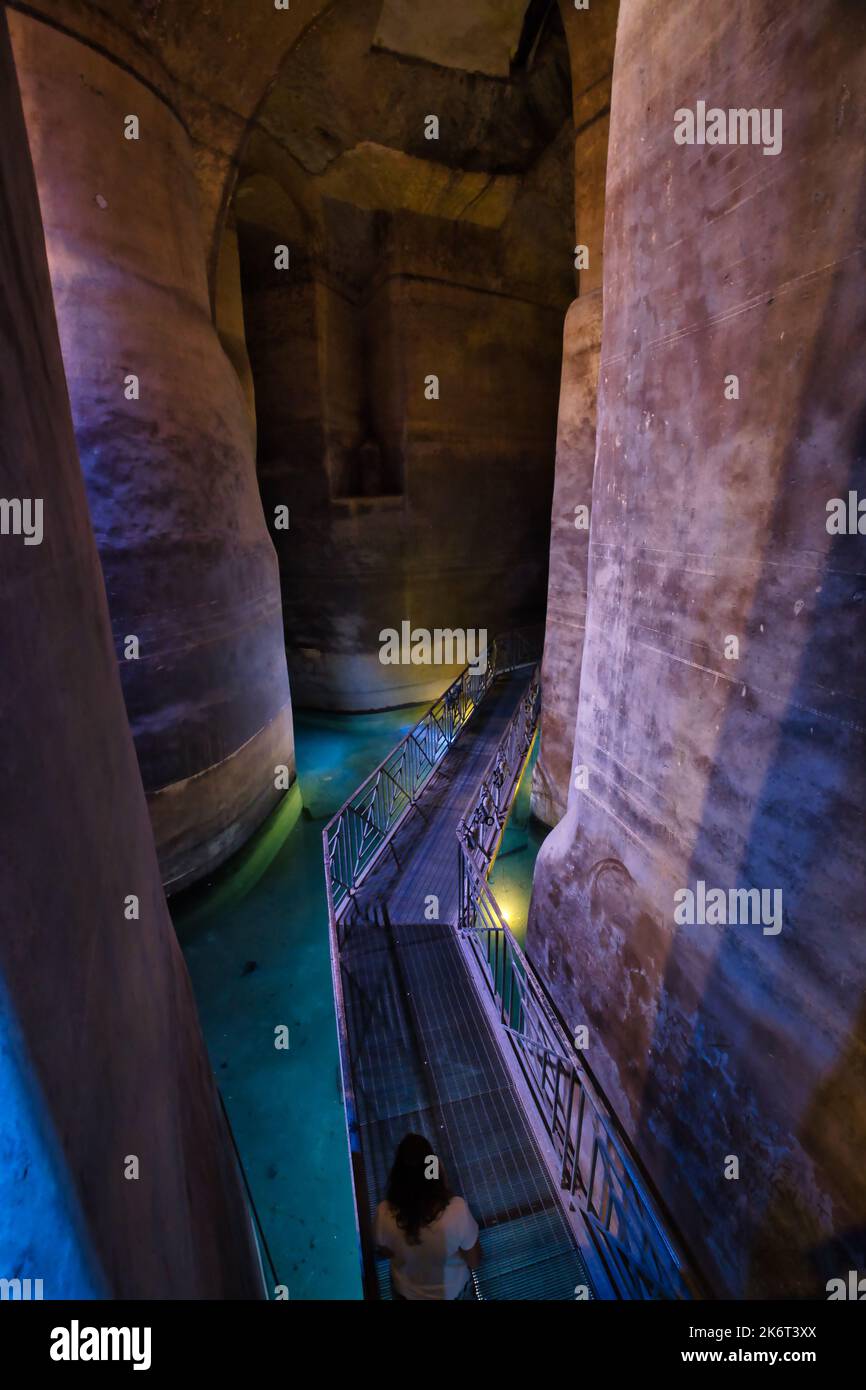 View of the interiors of Palombaro Lungo an imposing cistern dug into ...