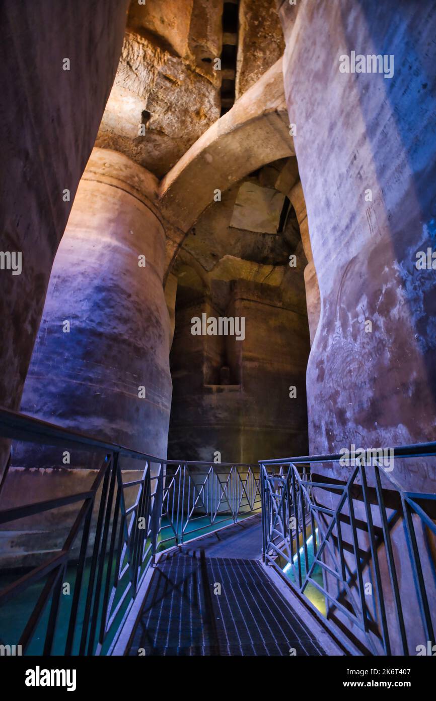 View of the interiors of Palombaro Lungo an imposing cistern dug into ...