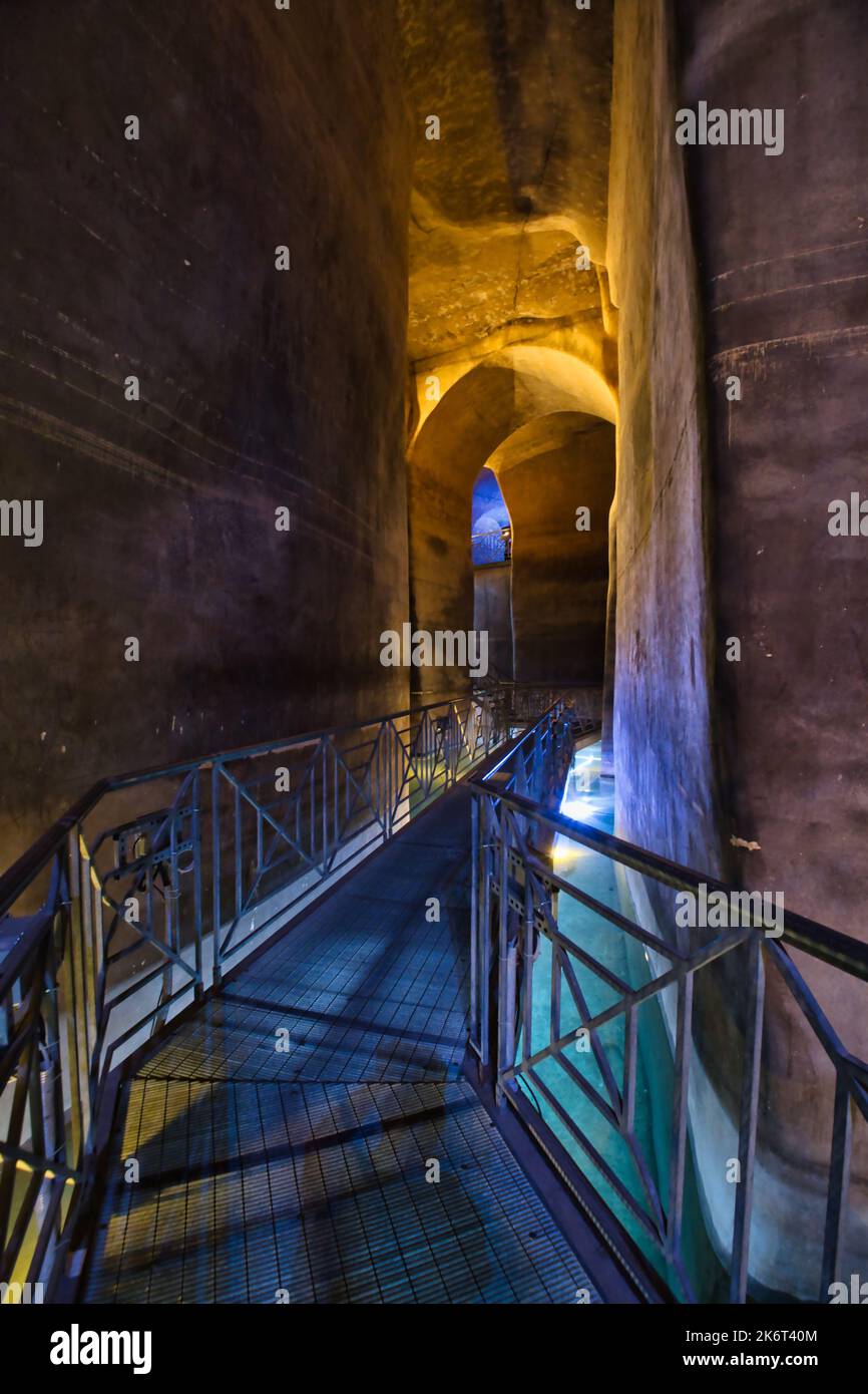View of the interiors of Palombaro Lungo an imposing cistern dug into ...