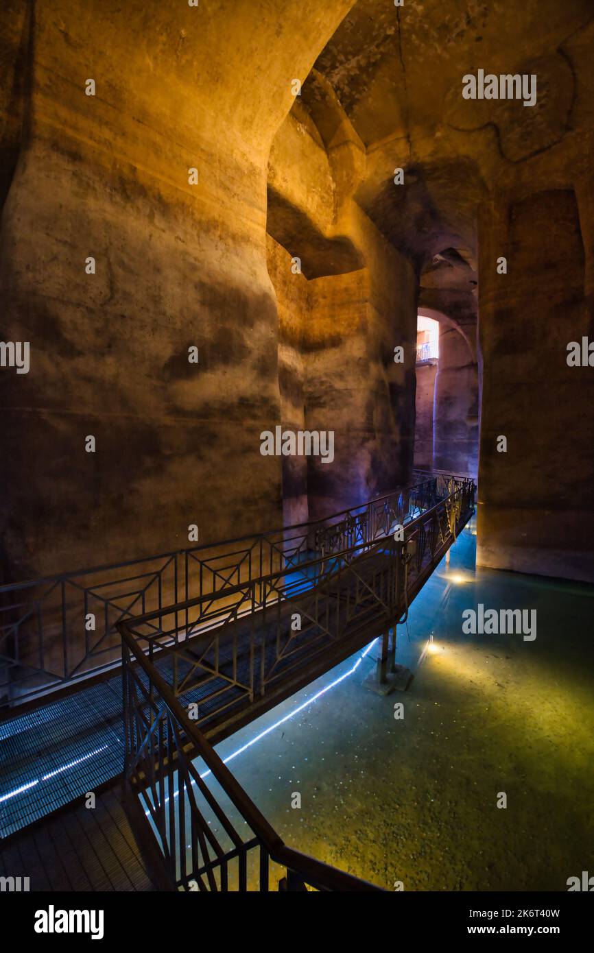 View of the interiors of Palombaro Lungo an imposing cistern dug into ...