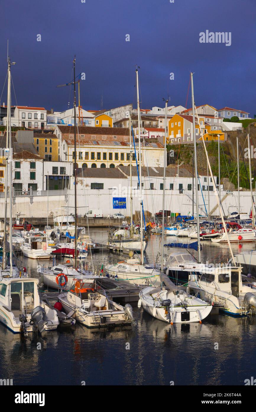 Portugal, Azores, Terceira Island, Angra do Heroismo, skyline, panorama ...
