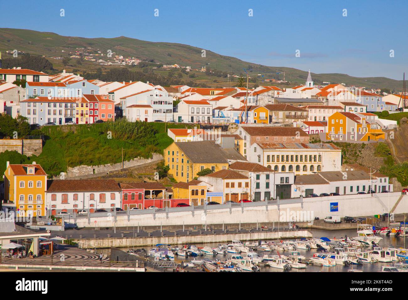 Portugal, Azores, Terceira Island, Angra do Heroismo, skyline, panorama ...