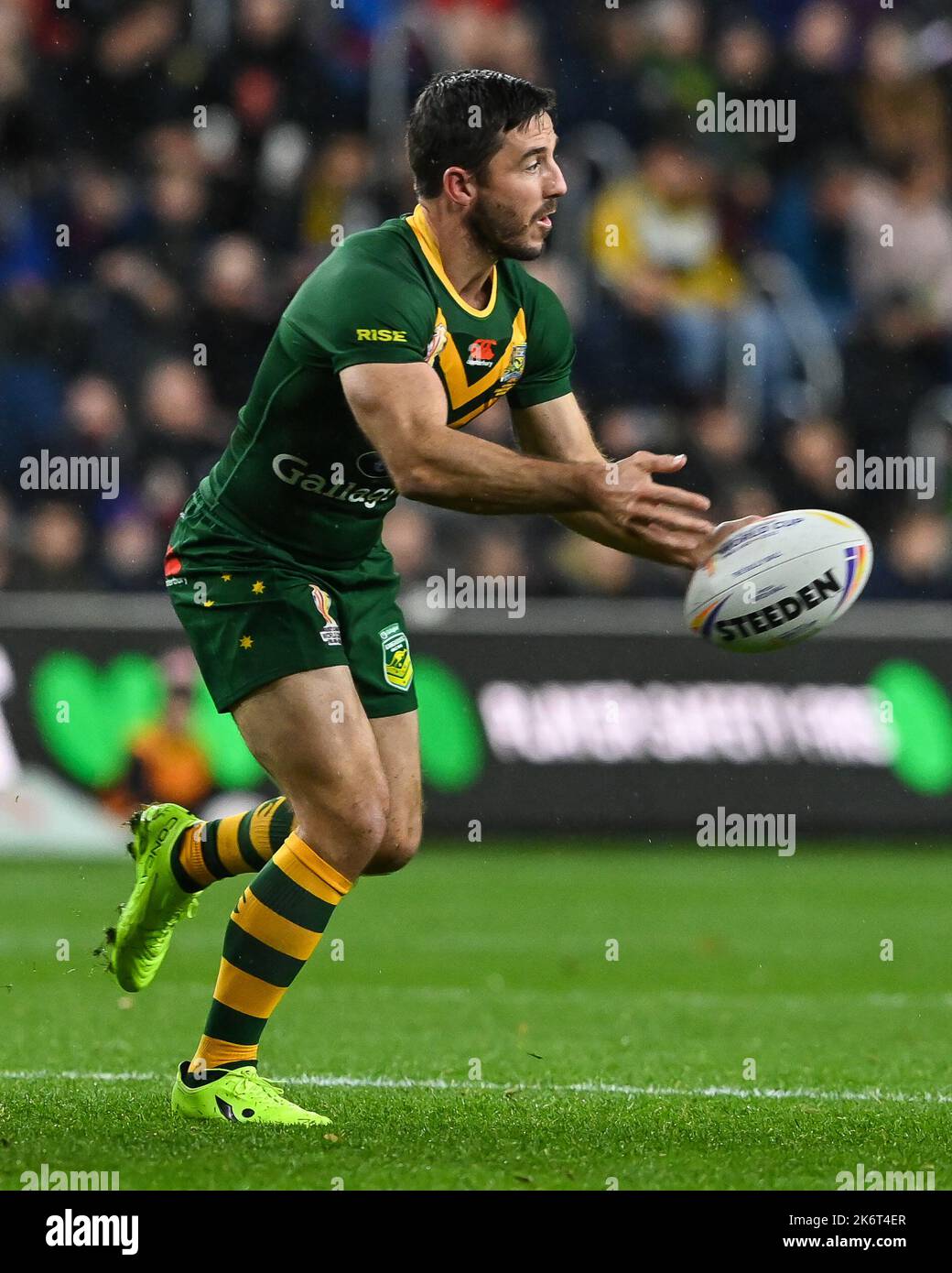 Ben Hunt of Australia in action during the Rugby League World Cup 2021 ...