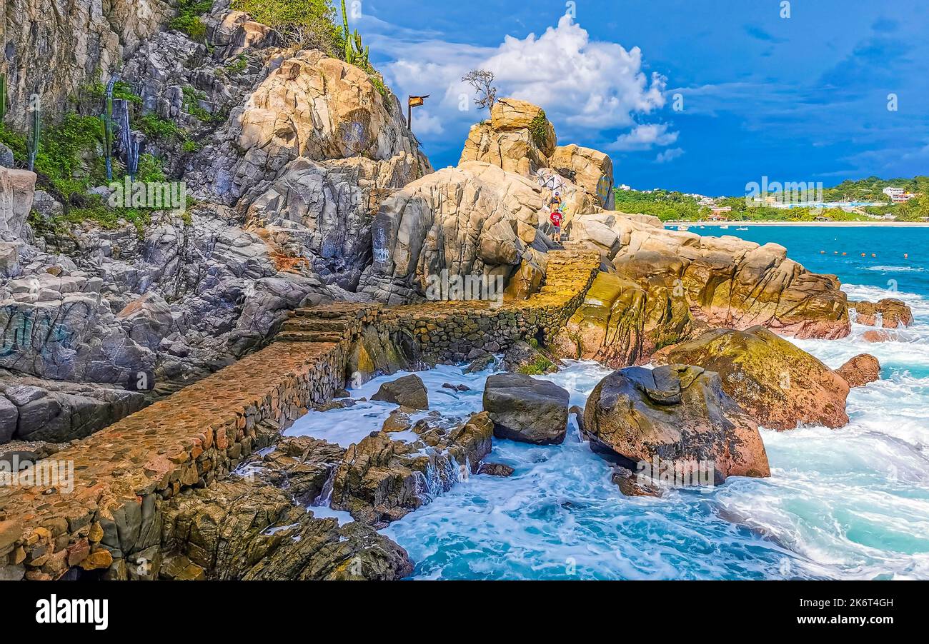 Extremely beautiful huge big surfer waves rocks cliffs stones and ...