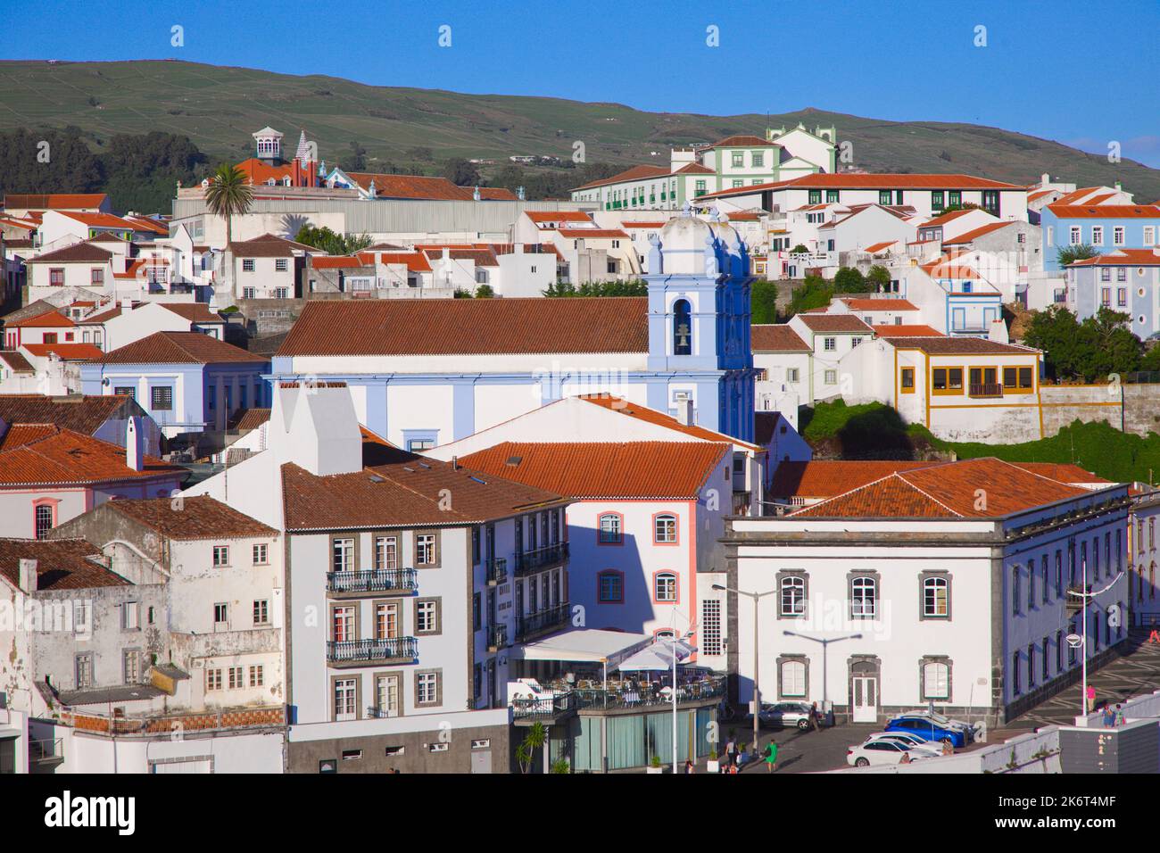 Portugal, Azores, Terceira Island, Angra do Heroismo, skyline, panorama ...