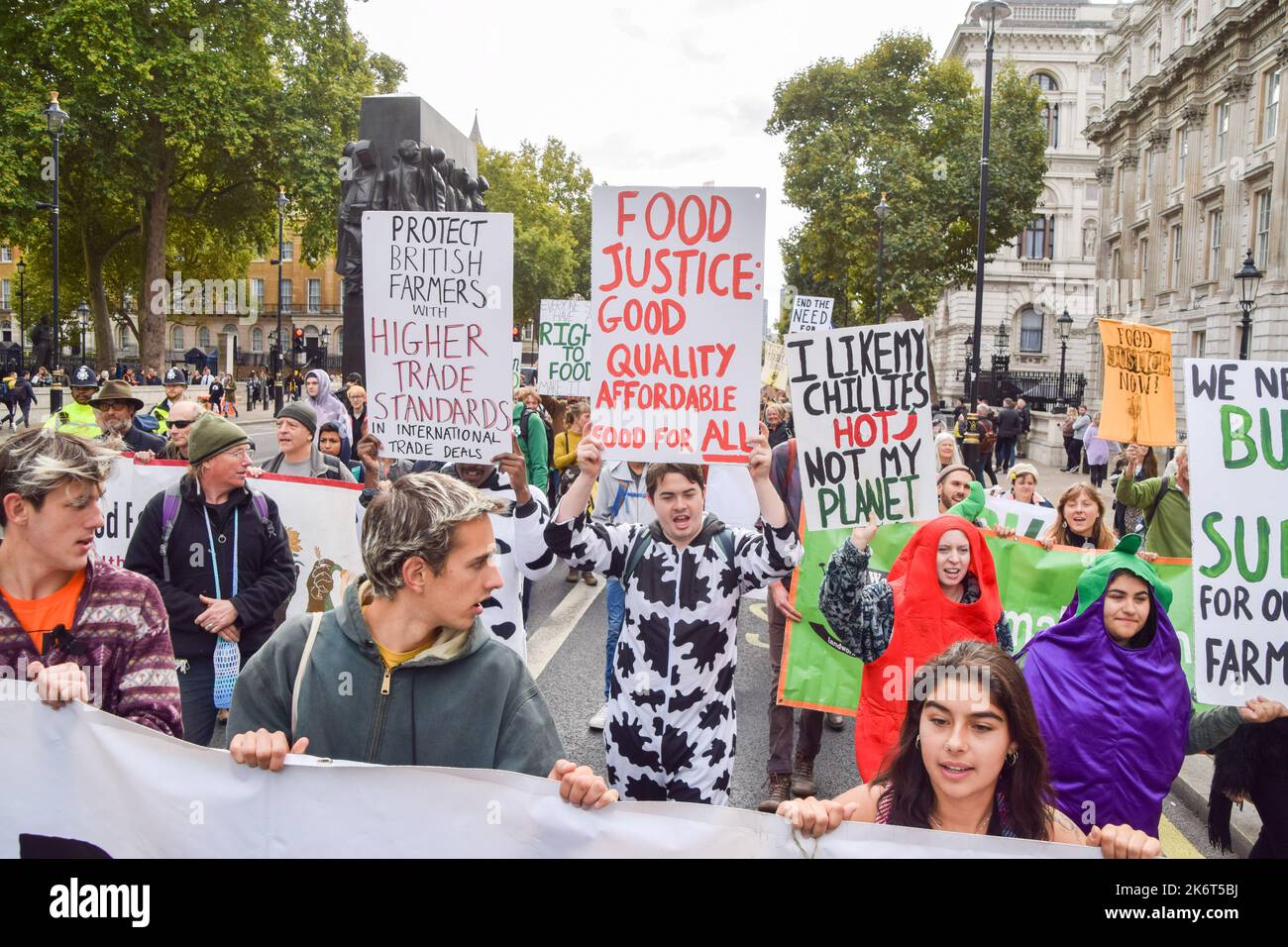 London, UK. 15th October 2022. Protesters in Whitehall. Farmers and ...