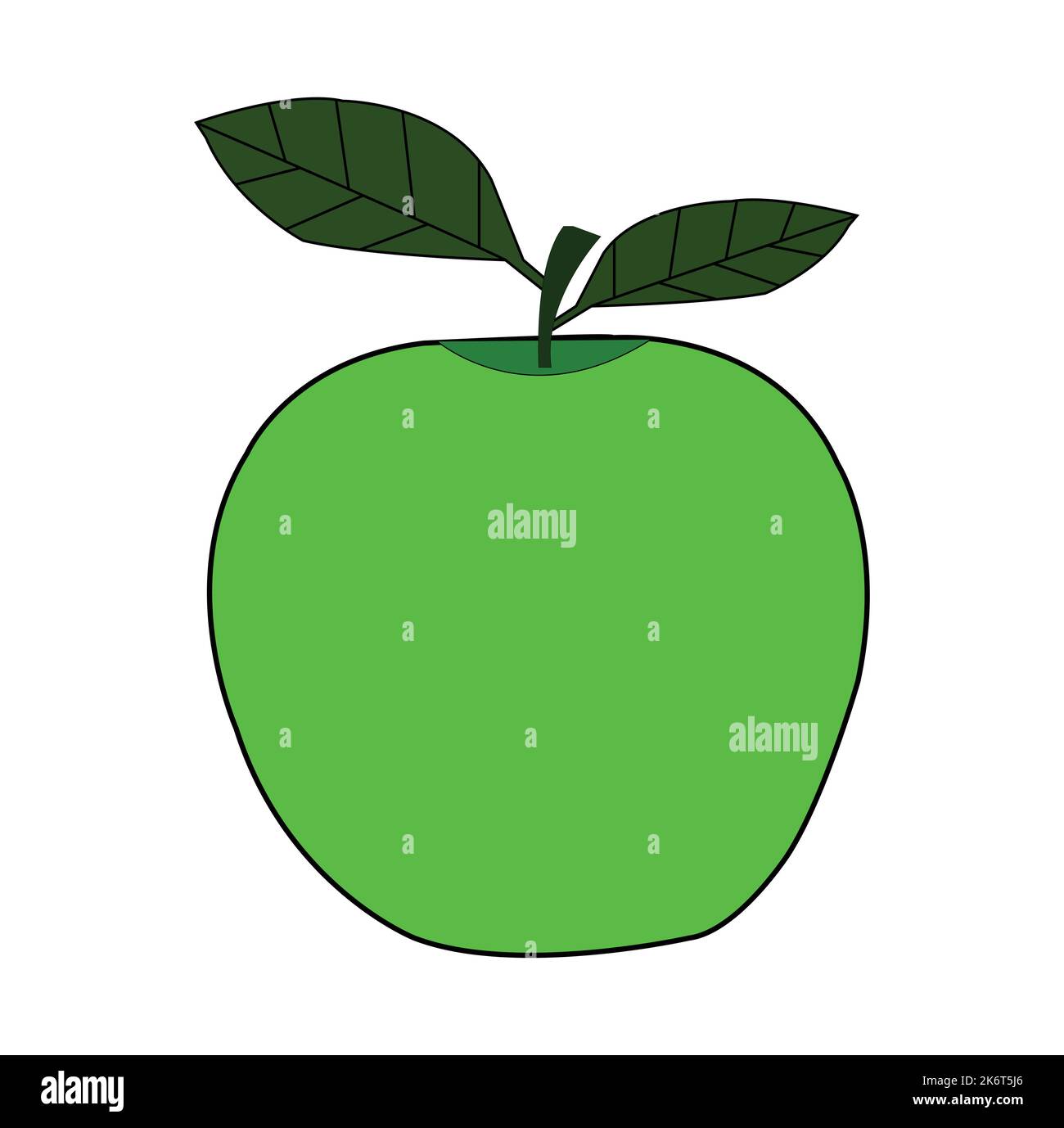 Green Apple with two leaf design. Best graphic resources illustration ...