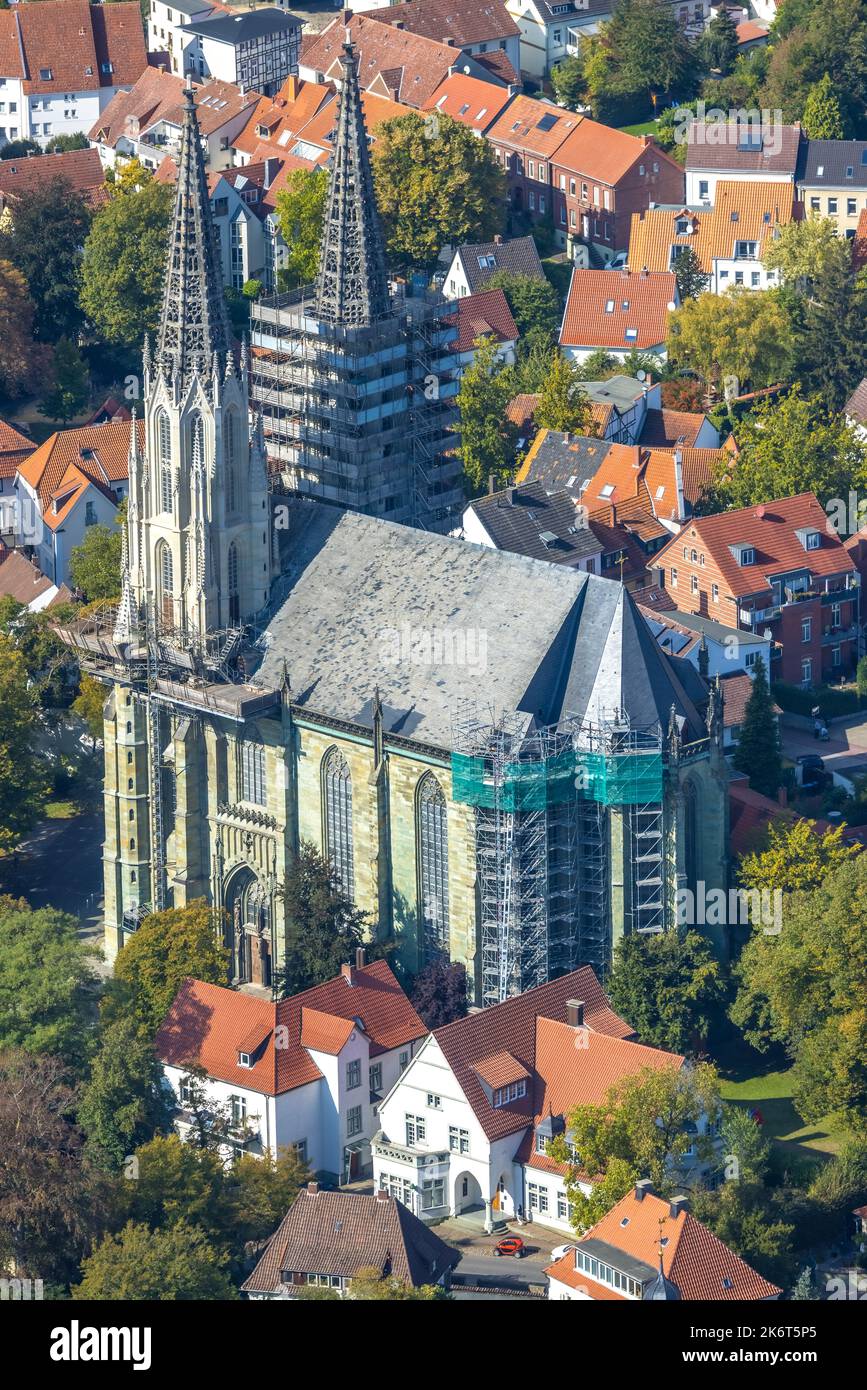 Construction site renovation evang church sankt maria zur wiese hi-res ...
