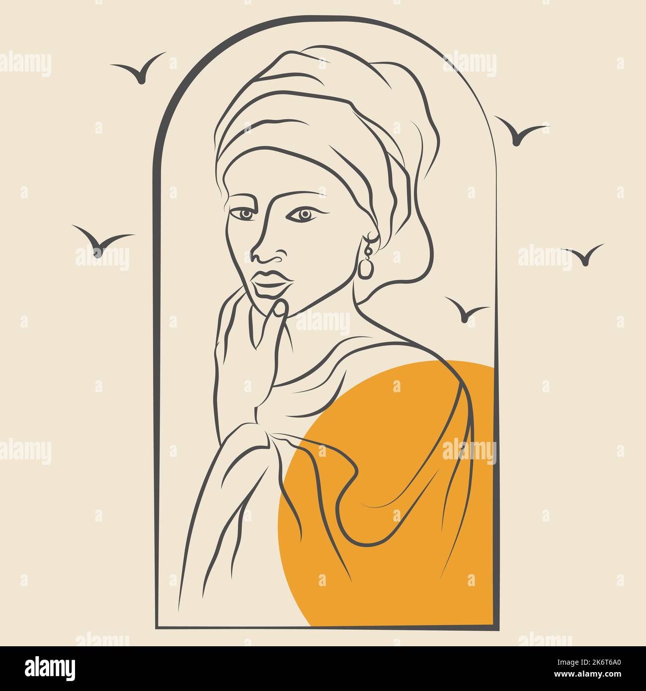 Young african woman portrait line drawing on sunset Stock Vector Image ... Young african woman portrait line drawing on sunset Stock Vector Image ...