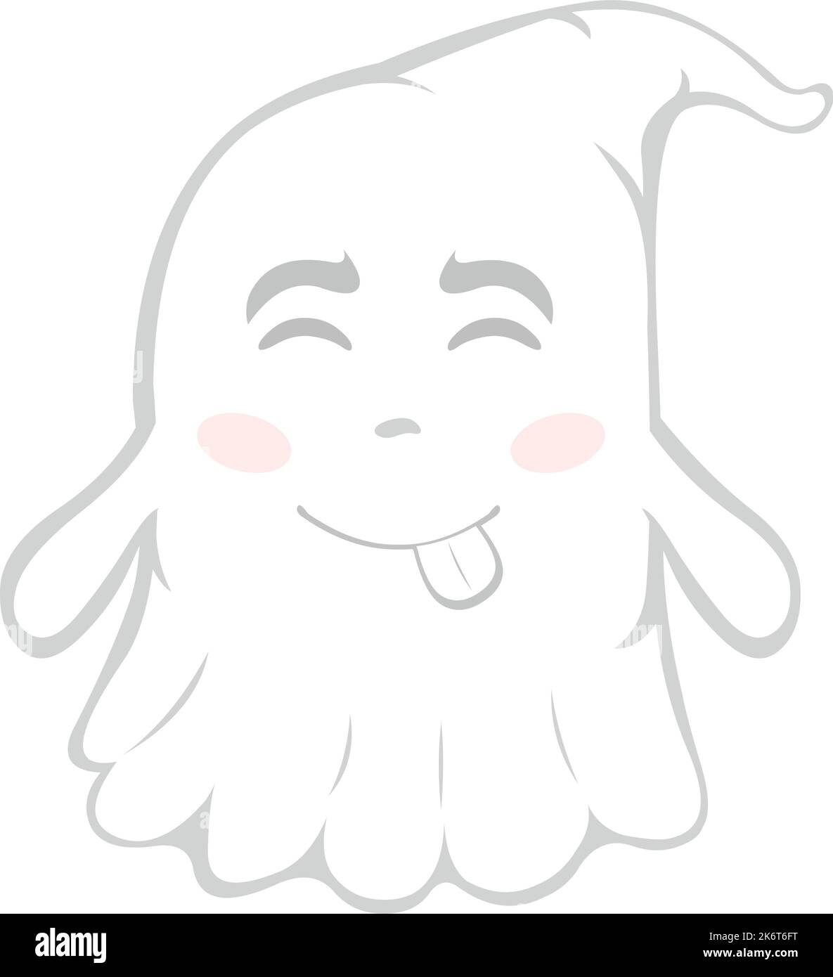 Vector illustration of a cartoon ghost with an expression of yummy that ...