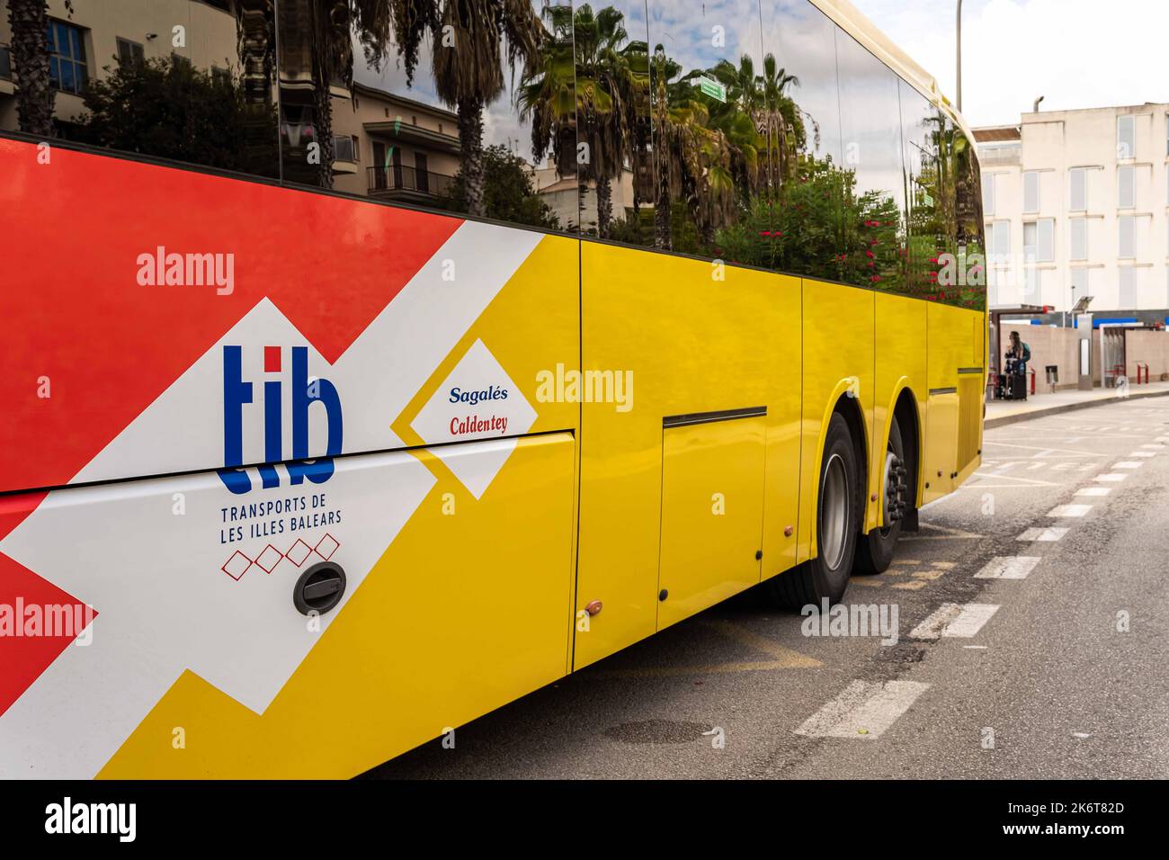 Manacor, Spain; september 24 2022: Bus of the regional bus company TIB ...