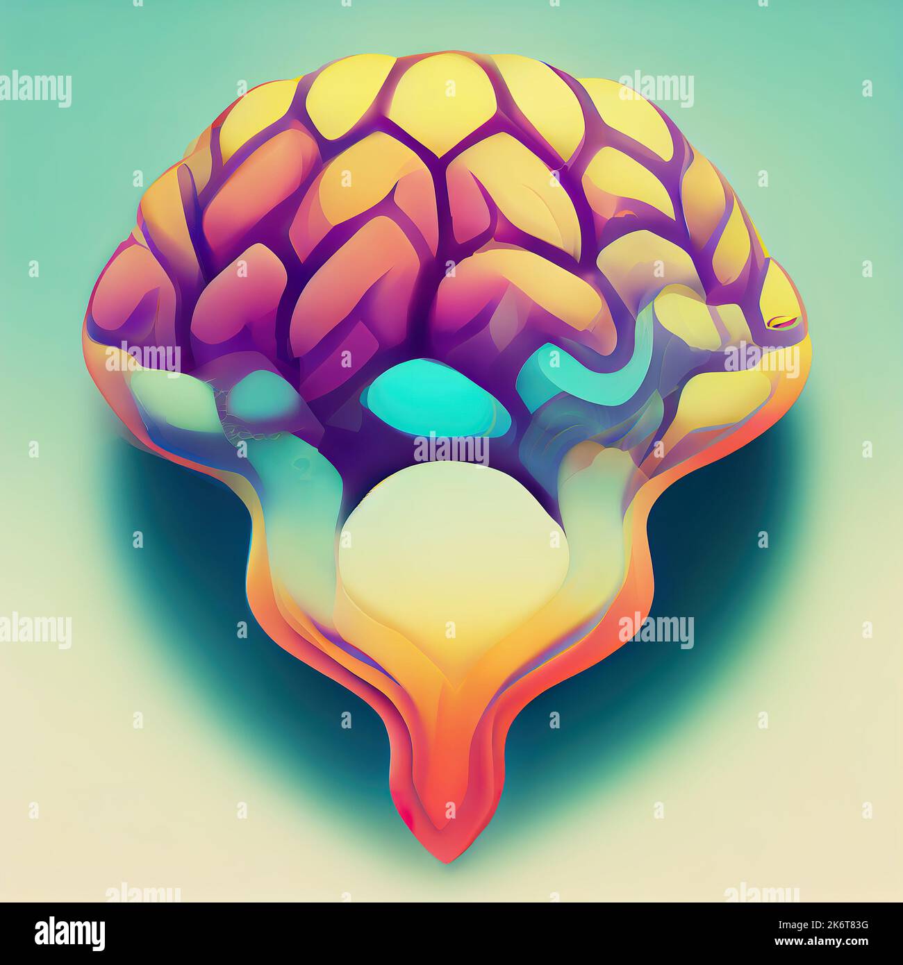 Abstract human brain. Scientific neuroscience. Digital illustration ...