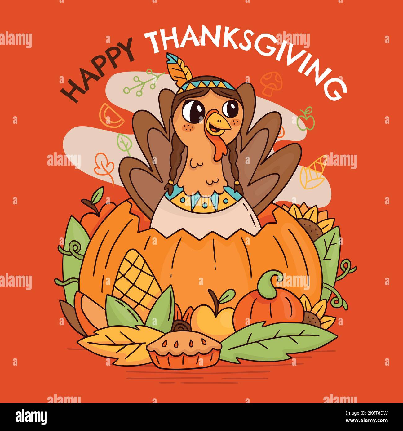 hand drawn thanksgiving vector design illustration Stock Vector Image ...