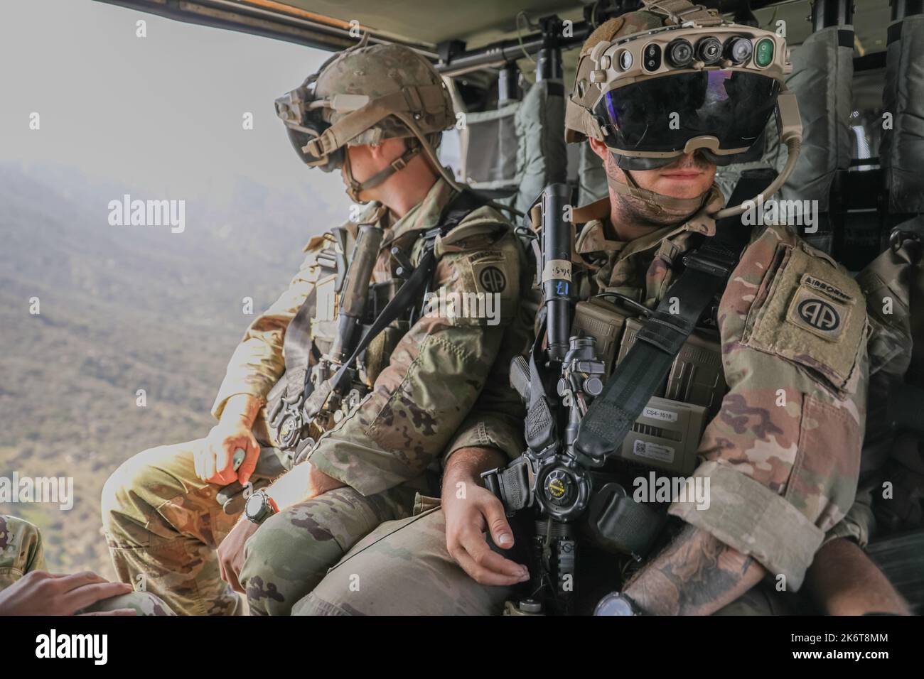 U.S. Army Sgt. Jared Row and Spc. Jordan Deblasi, assigned to 82nd ...