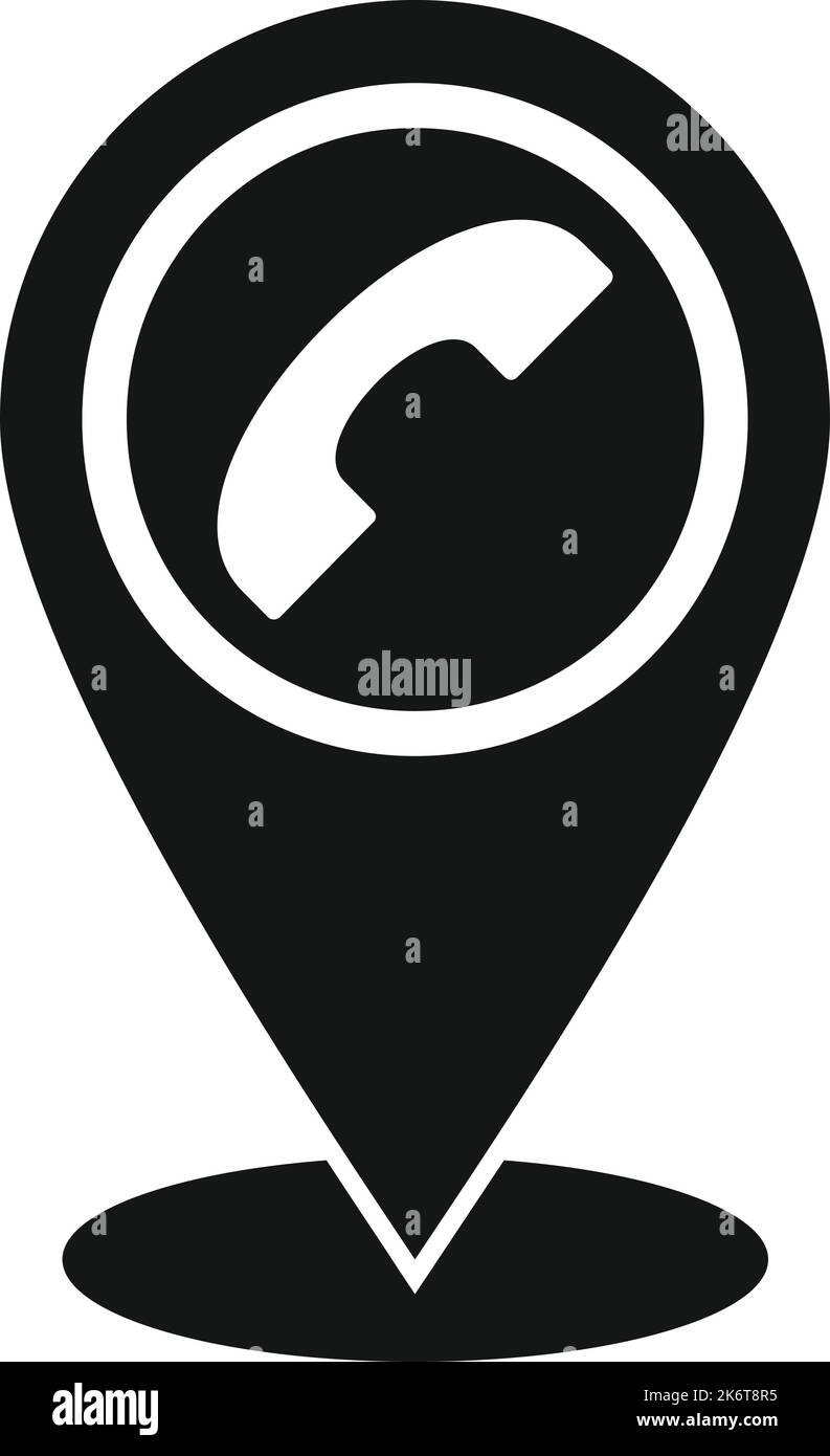 Call support location icon simple vector. Contact customer. Info online ...