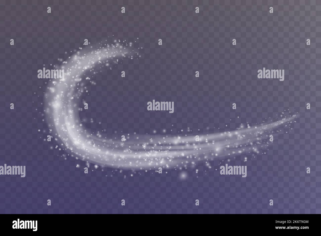 Winter blizzard with sparkles of snow on a transparent background, cold ...