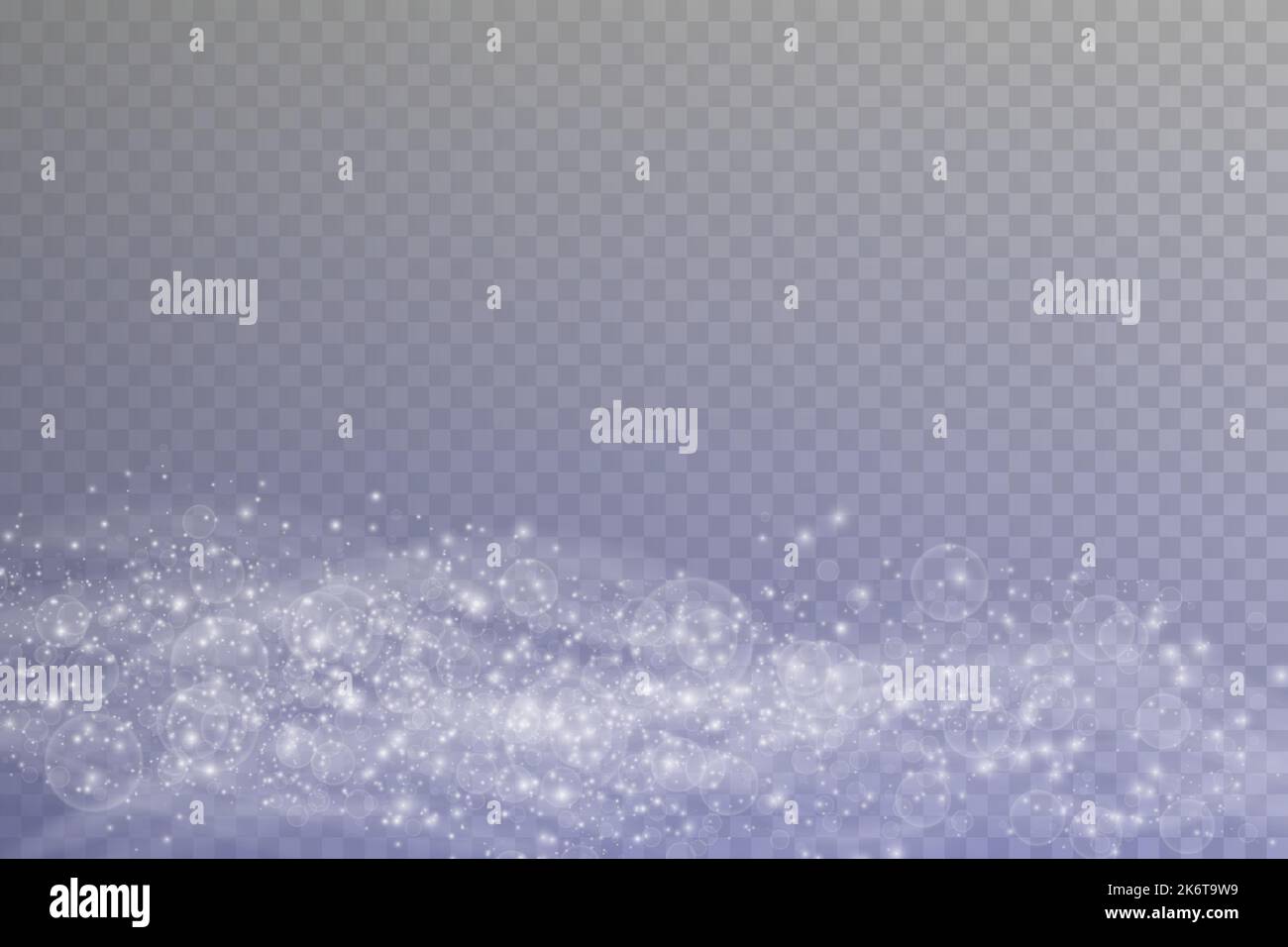 Winter blizzard with sparkles of snow on a transparent background, cold ...