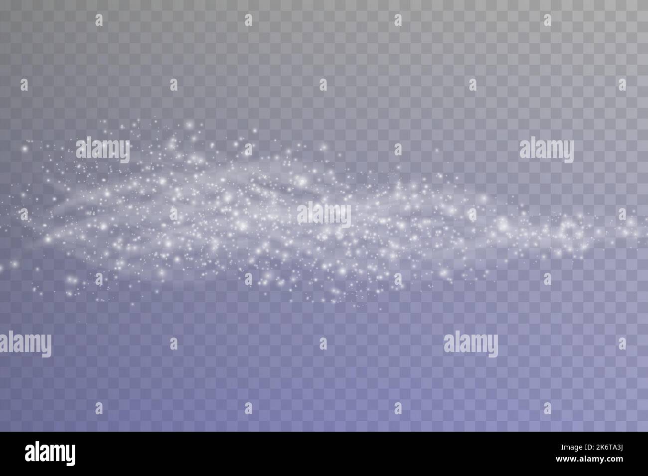 Winter blizzard with sparkles of snow on a transparent background, cold ...