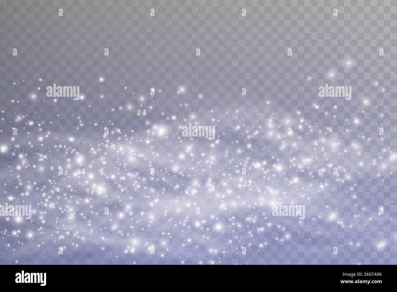 Winter blizzard with sparkles of snow on a transparent background, cold ...