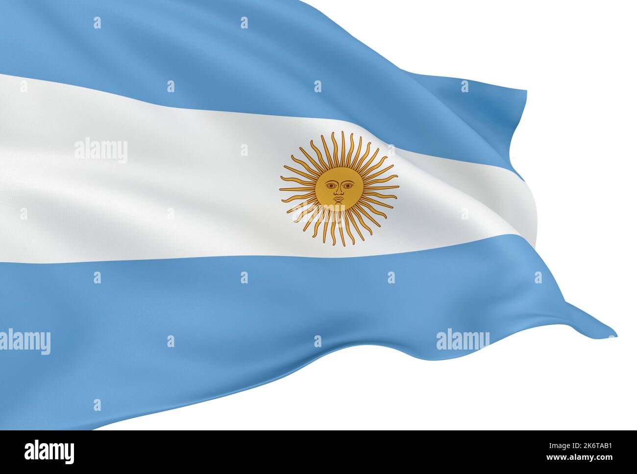 Waving Argentinian flag isolated over white background Stock Photo - Alamy