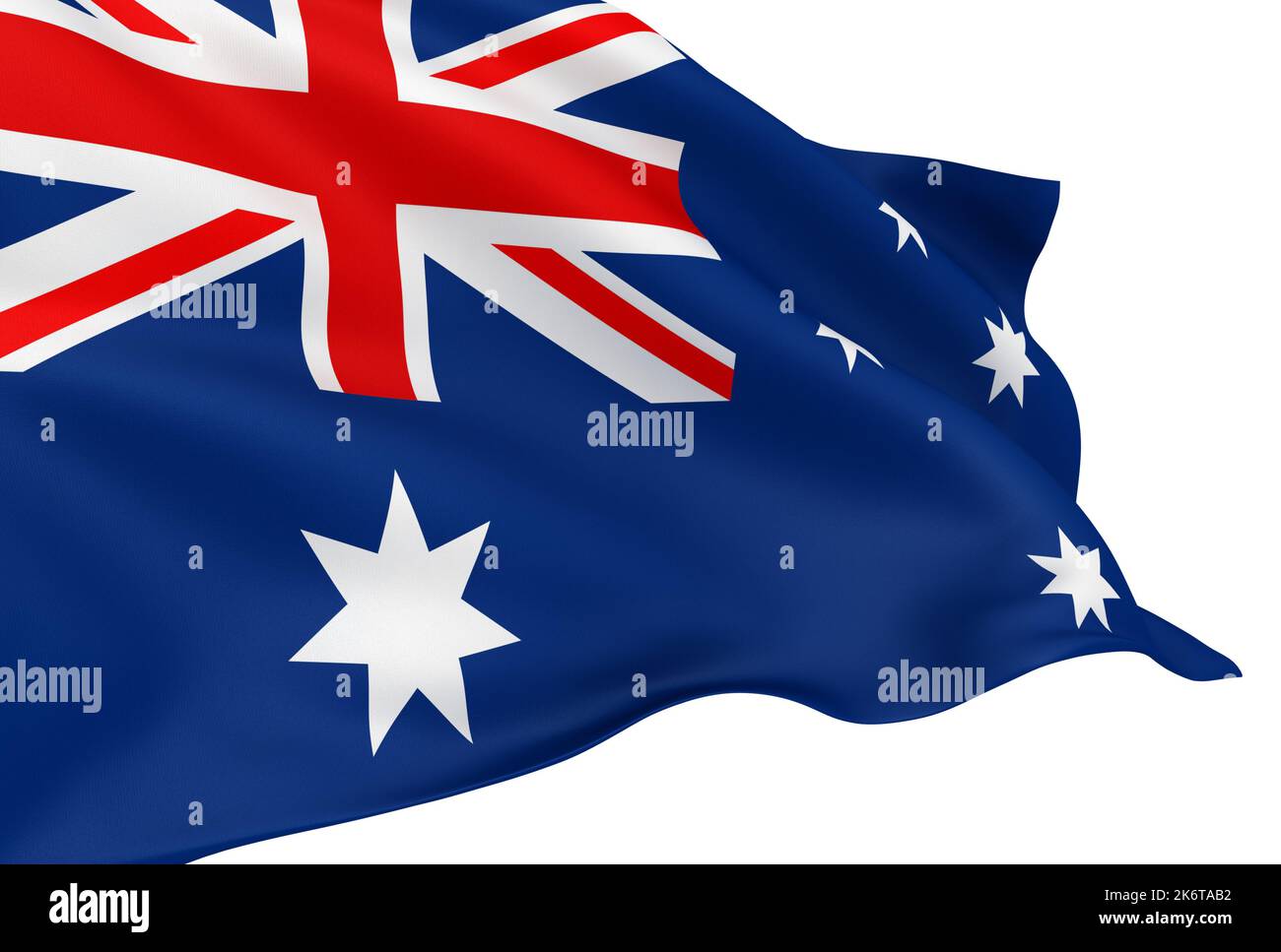 Waving Australian flag isolated over white background Stock Photo - Alamy