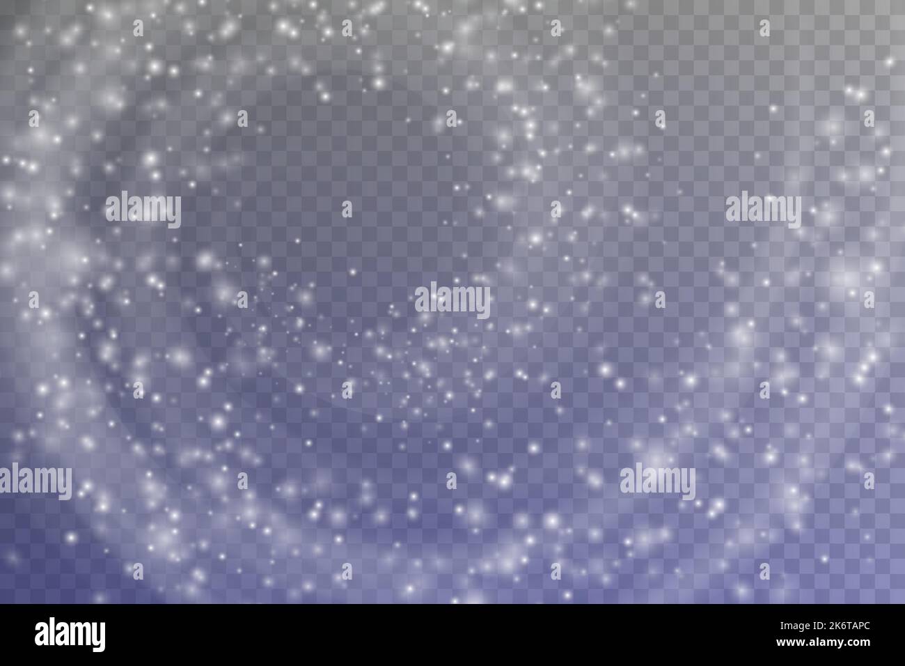 Winter blizzard with sparkles of snow on a transparent background, cold ...