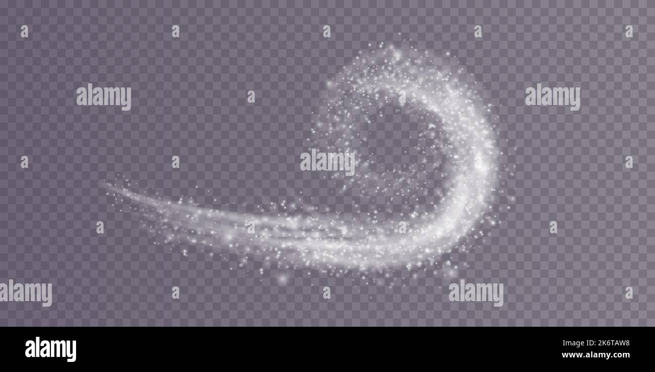 Winter blizzard with sparkles of snow on a transparent background, cold ...