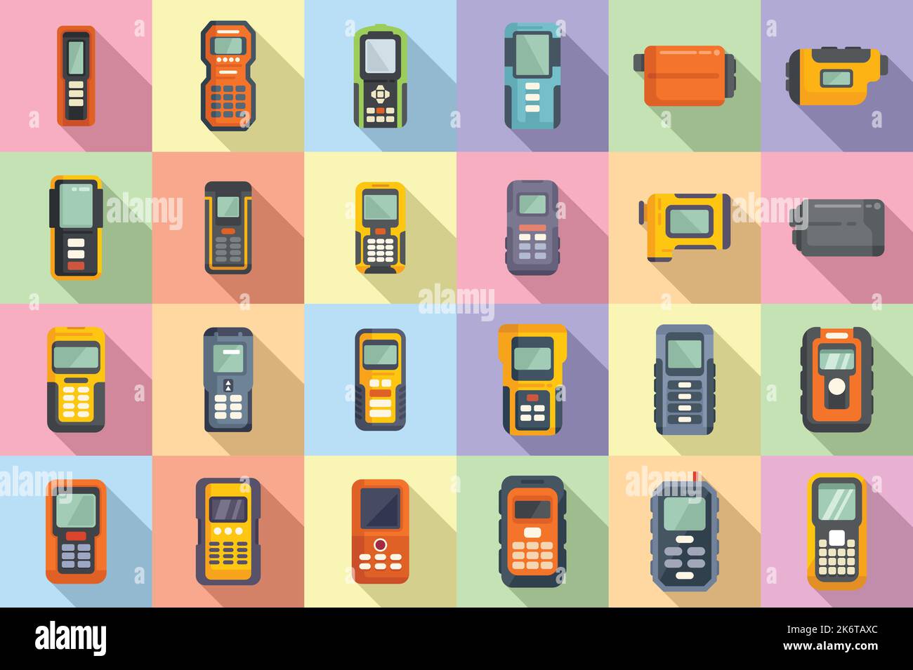 Laser meter icons set flat vector. Level distance. Meter digital Stock ...