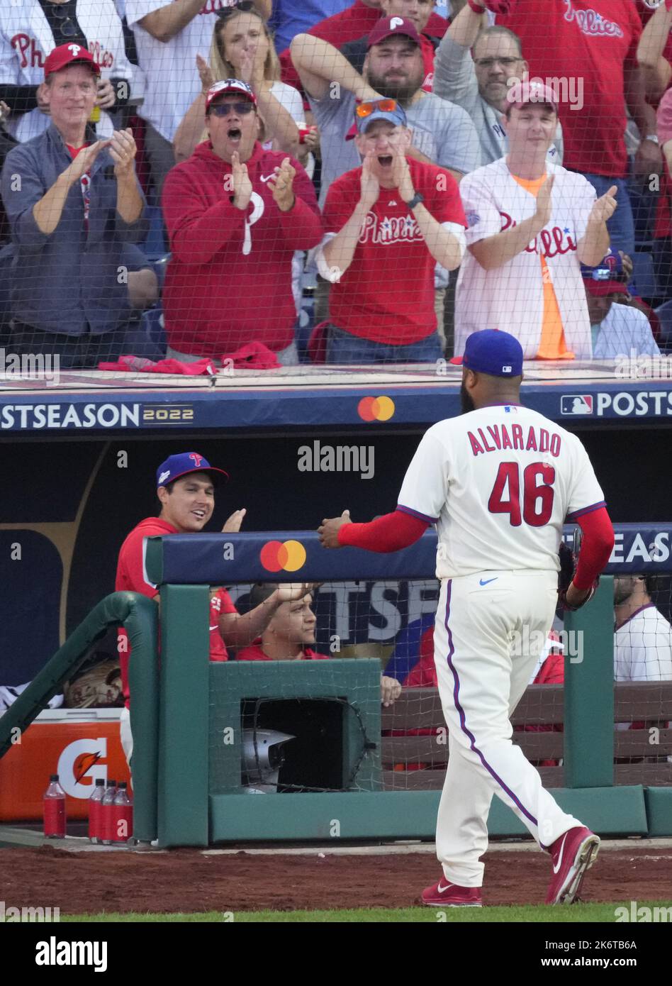 Philadelphia, USA. 15th Oct, 2022. Fans cheer as Philadelphia Phillies ...