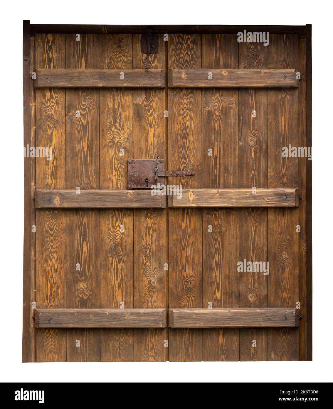 Old wooden gate isolated on white background Stock Photo - Alamy