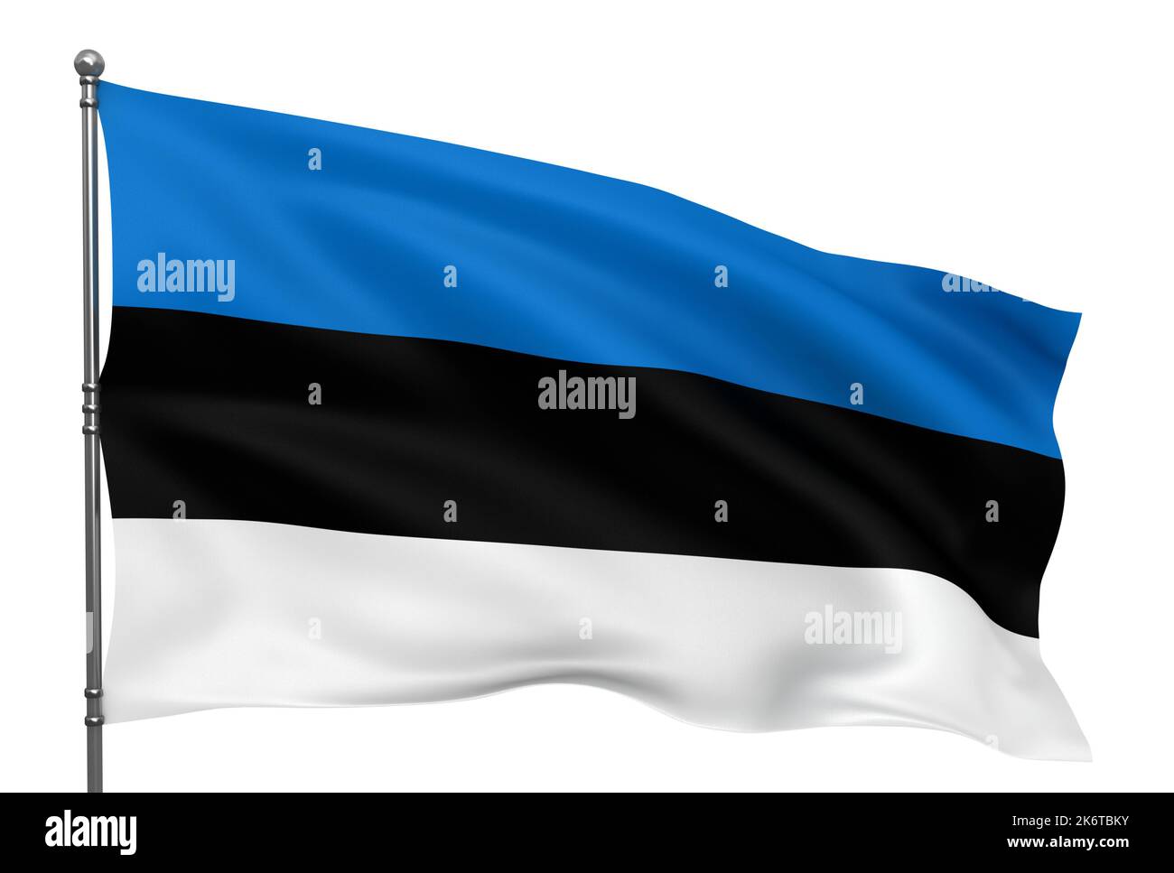 Waving Estonian flag isolated over white background Stock Photo - Alamy
