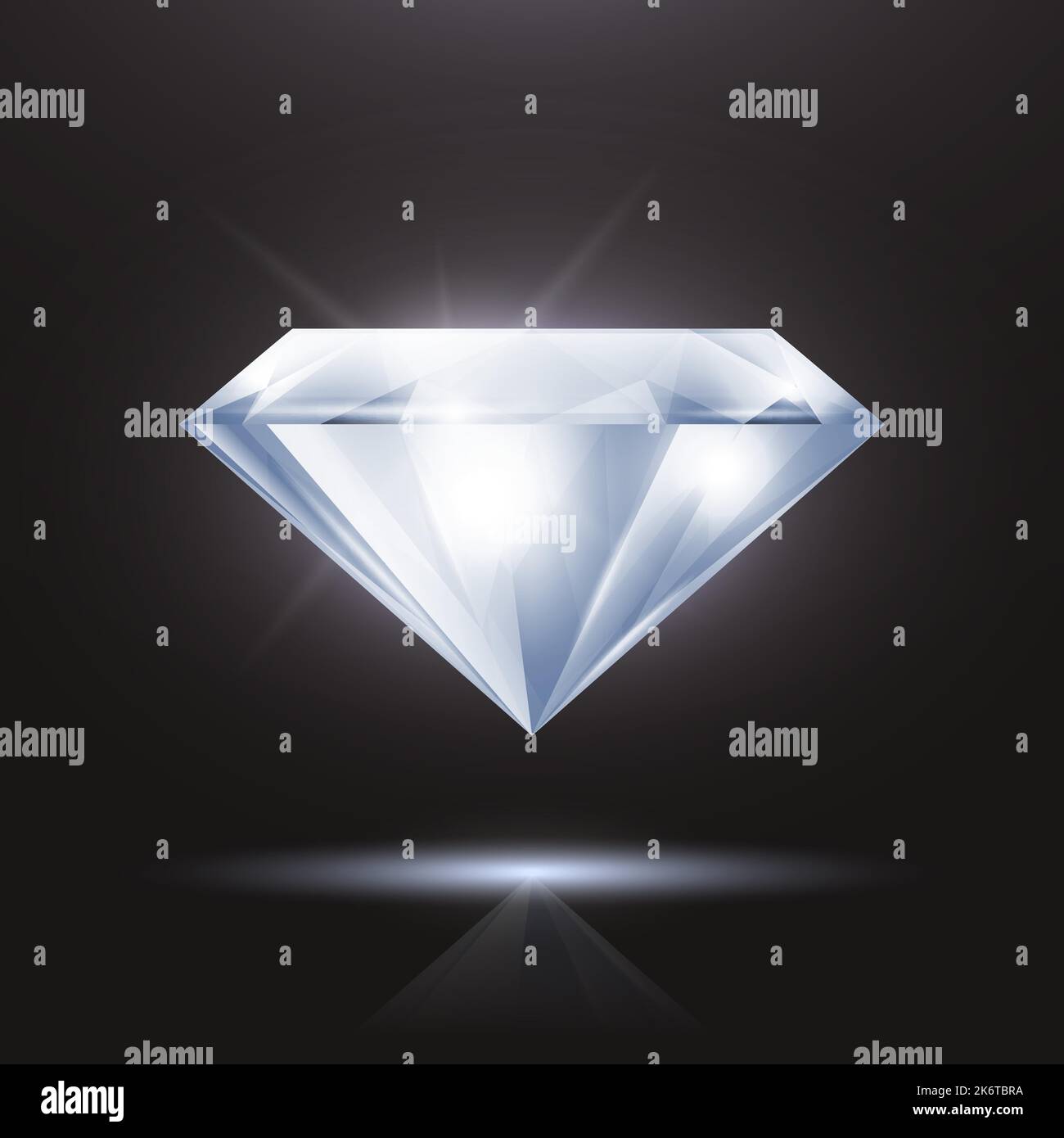 Vector 3d Realistic White Transparent Triangle Glowing Gemstone ...