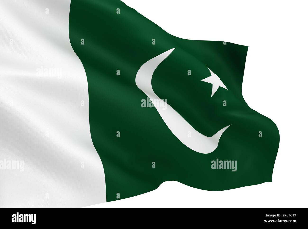 Waving Pakistanian flag isolated over white background Stock Photo - Alamy