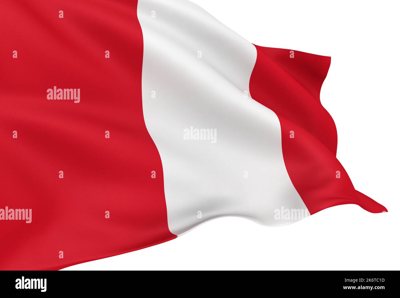 Waving Peruvian flag isolated over white background Stock Photo - Alamy