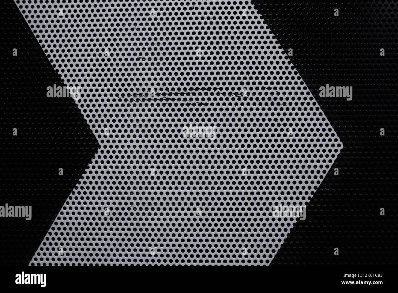 Metal mesh. Pattern of perforated metal. Black and white mesh texture ...