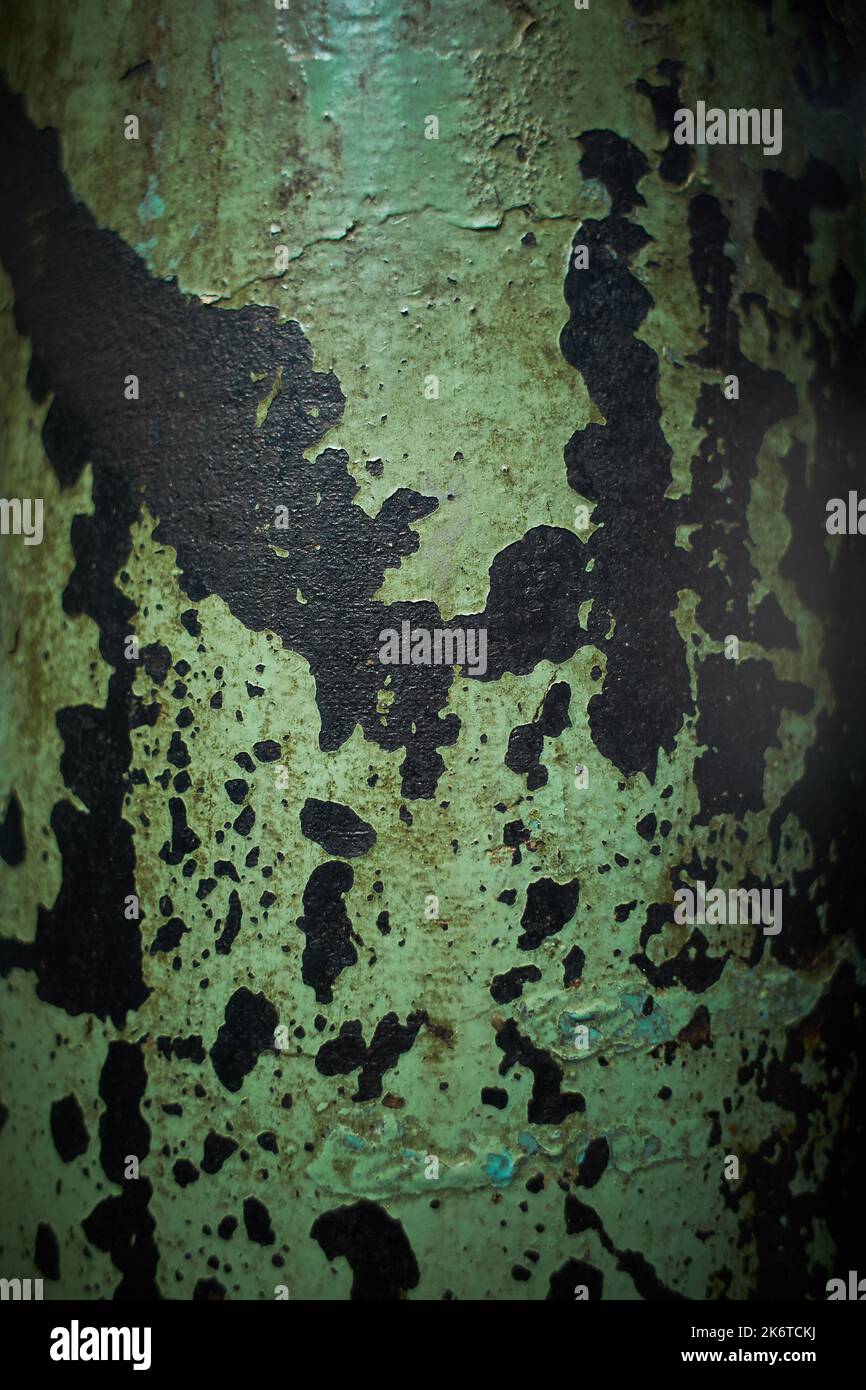 Close-up of corroded steel pipe, corrosion of steel, general corrosion ...