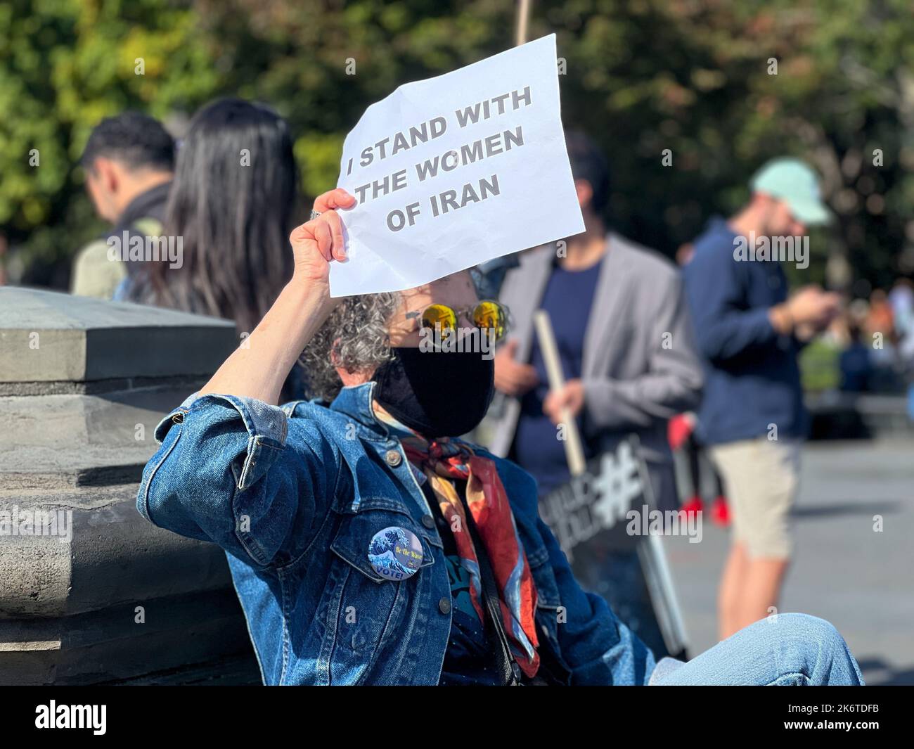 New York, United States. 15th Oct, 2022. New Yorkers gather at ...