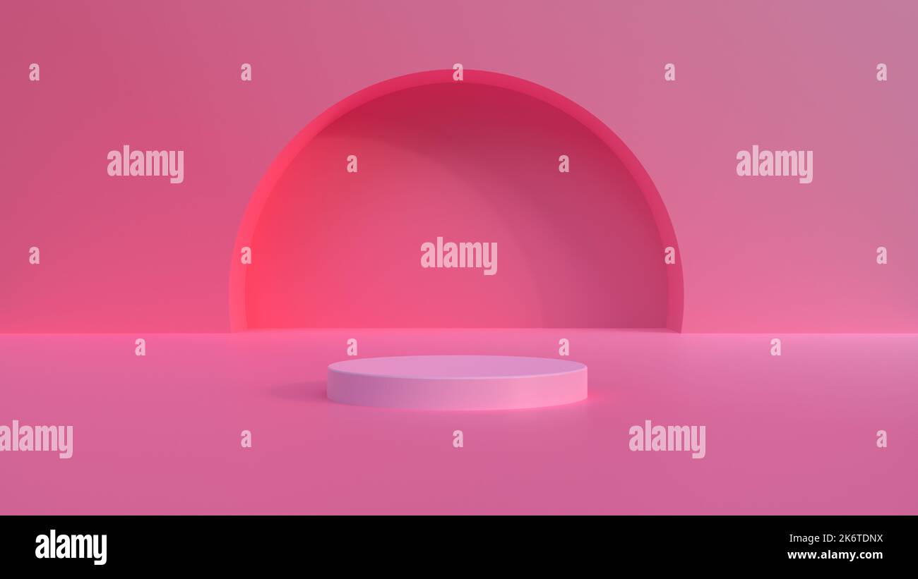 pink empty space for product showcase in 3d rendering, minimalism ...