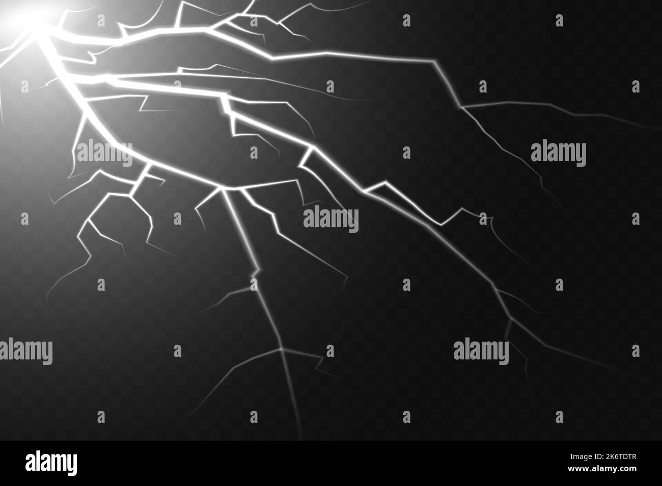 Set of lightning magical and bright light effect. Thunderstorm with ...