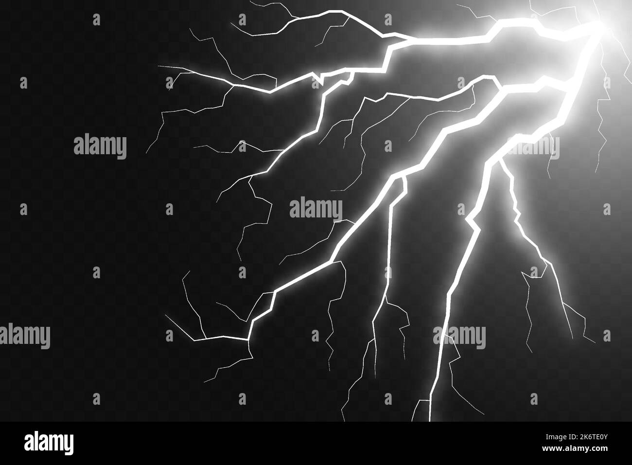 Set of lightning magical and bright light effect. Thunderstorm with ...