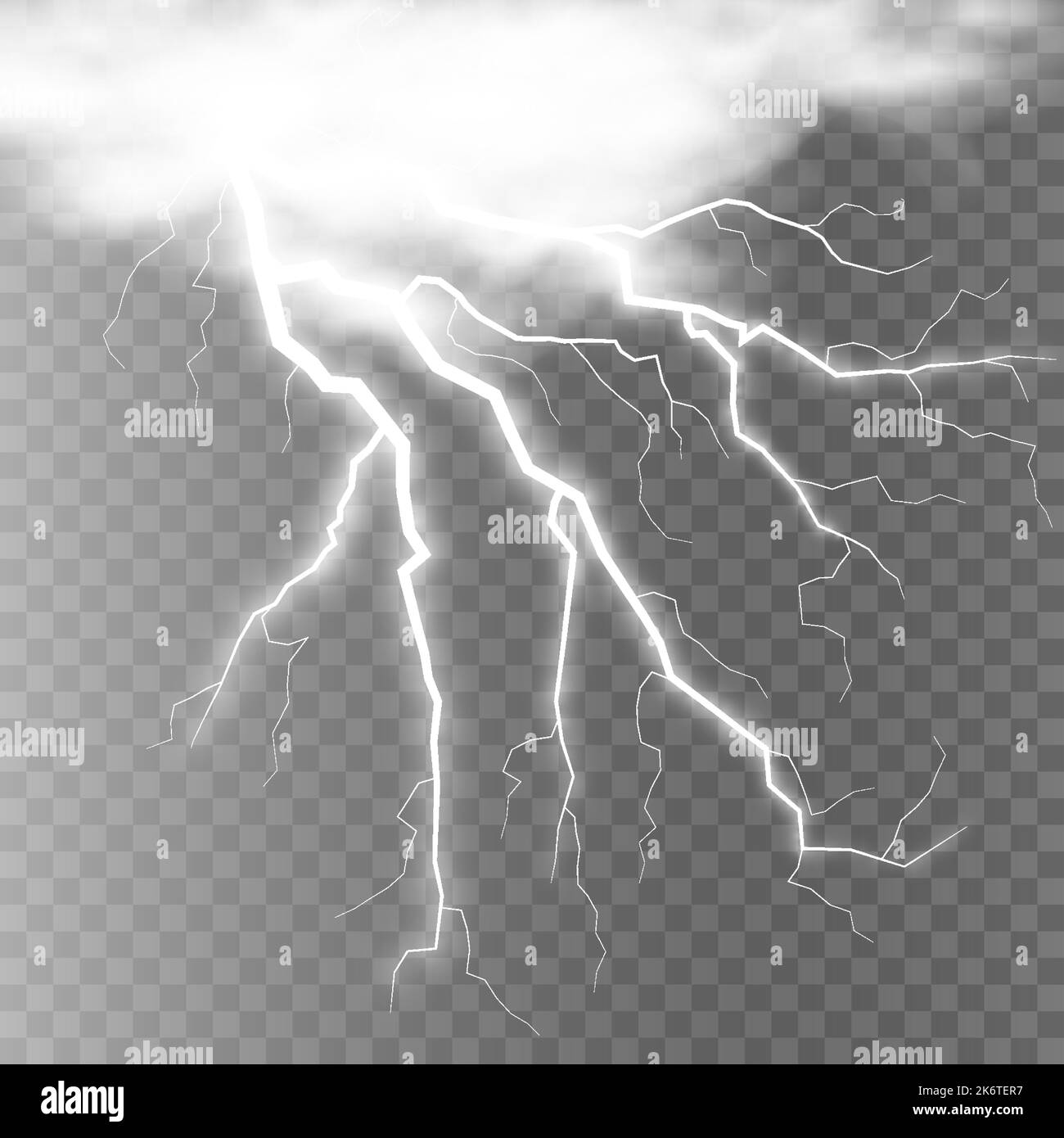 Set of lightning magical and bright light effect. Thunderstorm with ...