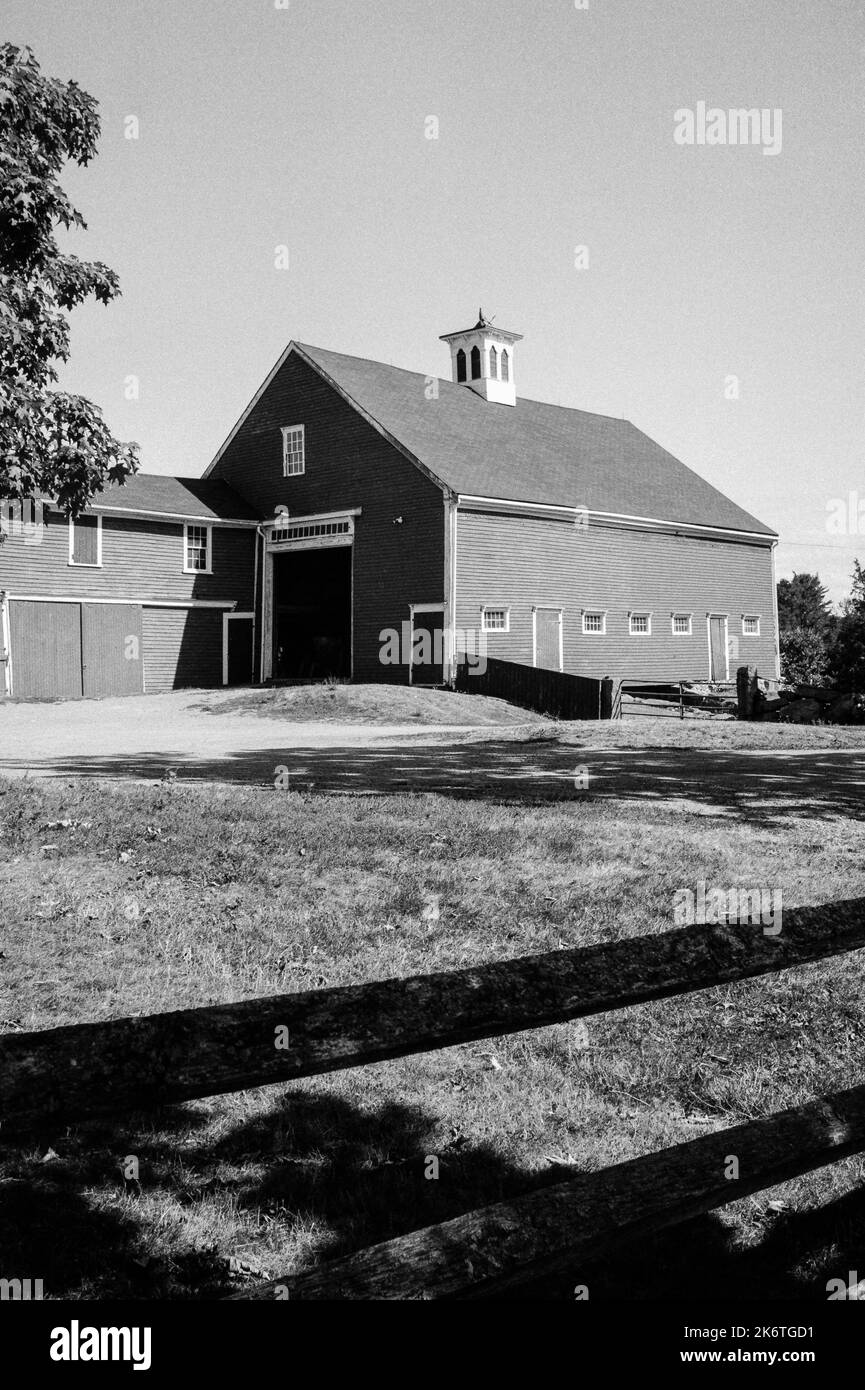 A weathered traditional wooden barn no longer in use at Cogswell Grant in historic Essex ...