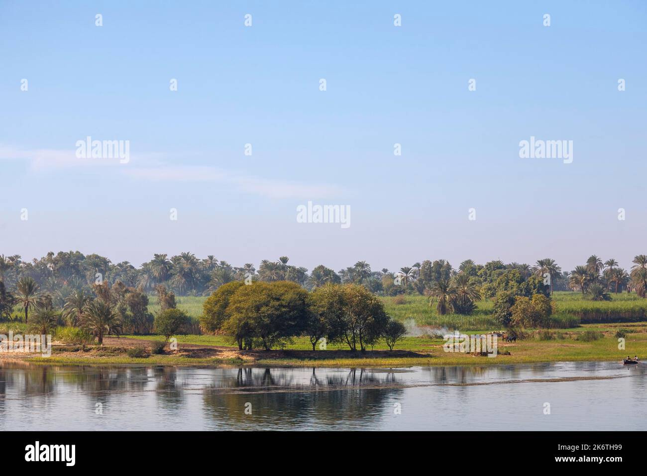 Landscape on the Nile, Nile bank, Egypt Stock Photo - Alamy