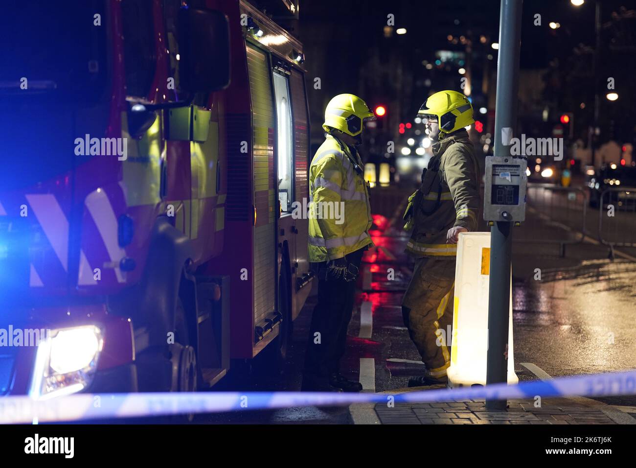 Firefighters at the scene of a fire in Leeds city centre which broke ...