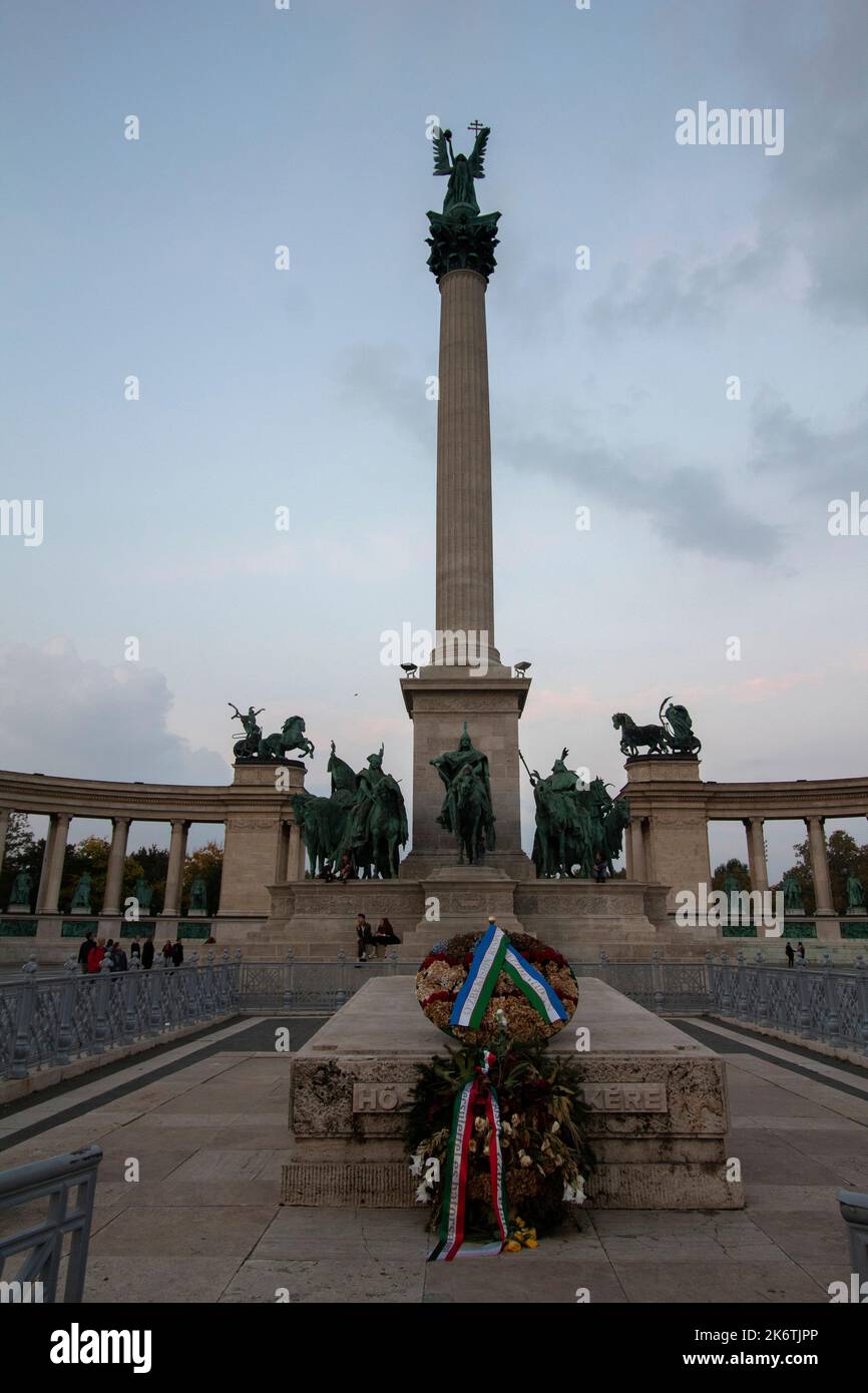 Millennium Monument, the column and the Memorial Stone of Heroes in ...