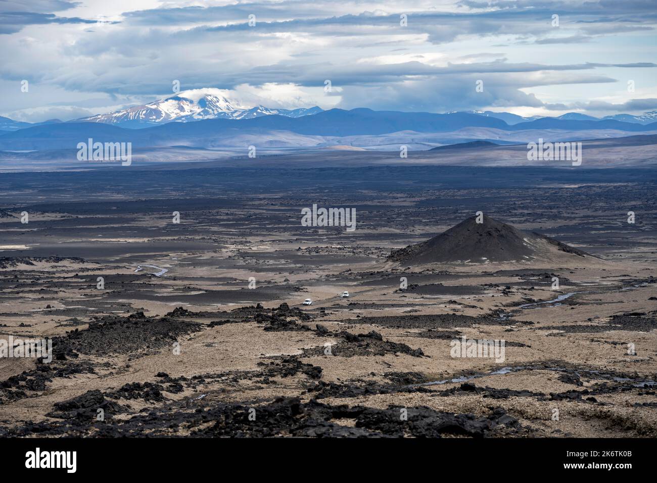 Volcanic landscape of volcanic rocks and tuff, barren landscape ...
