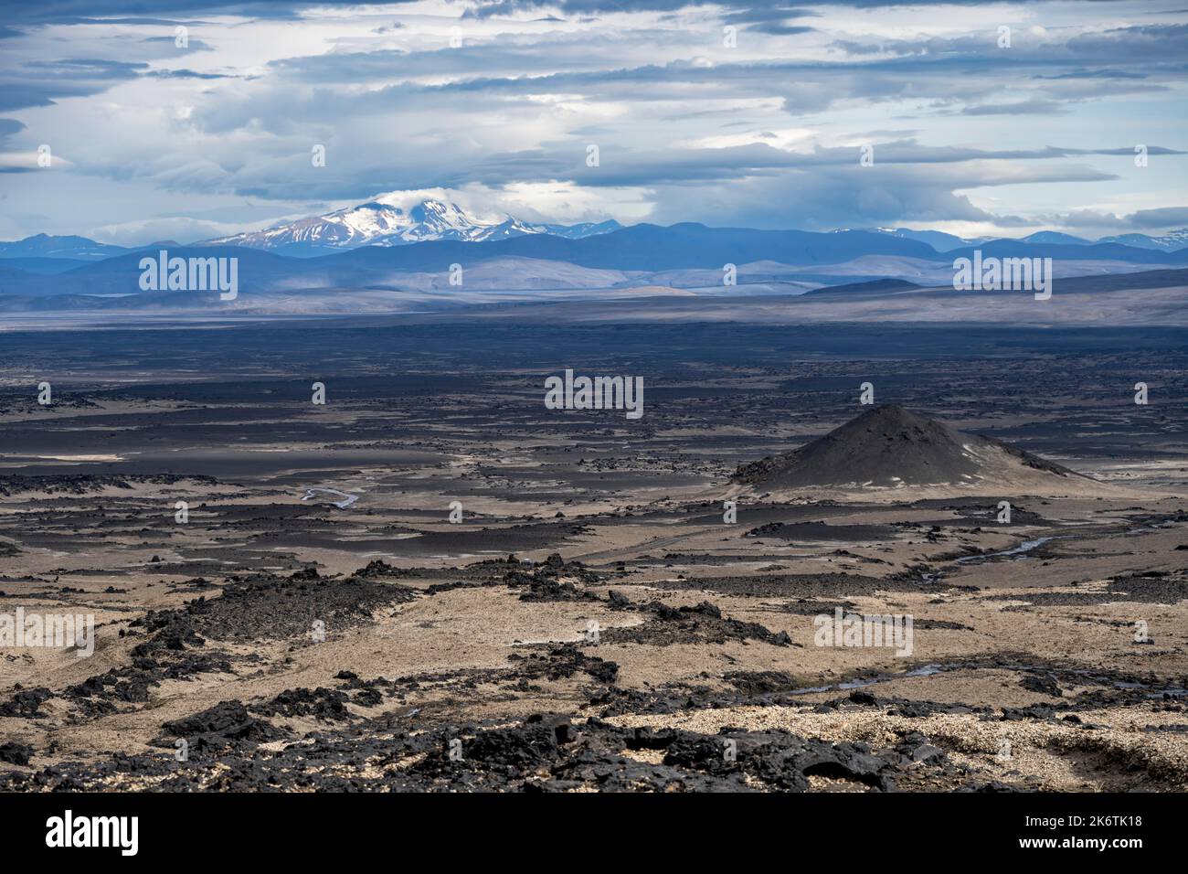 Volcanic landscape of volcanic rocks and tuff, barren landscape ...